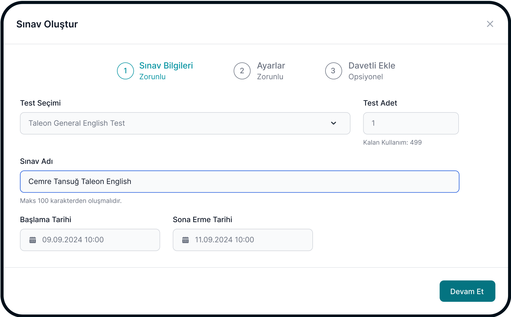 Taleon #1 Online Assessment Platform